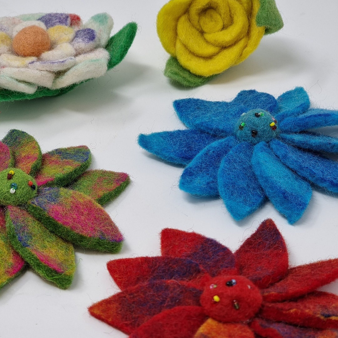 Handmade Wool Felt Flowers: Fair Trade Craft Flowers - Etsy