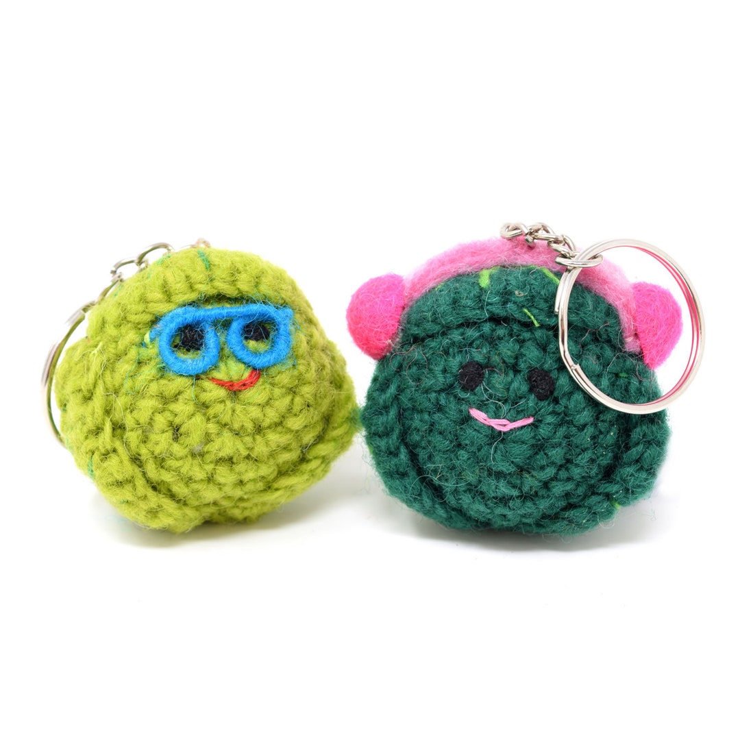 Unique Crochet Wool Sprout Keyring - Pure Wool Felt Sprout Charm ...