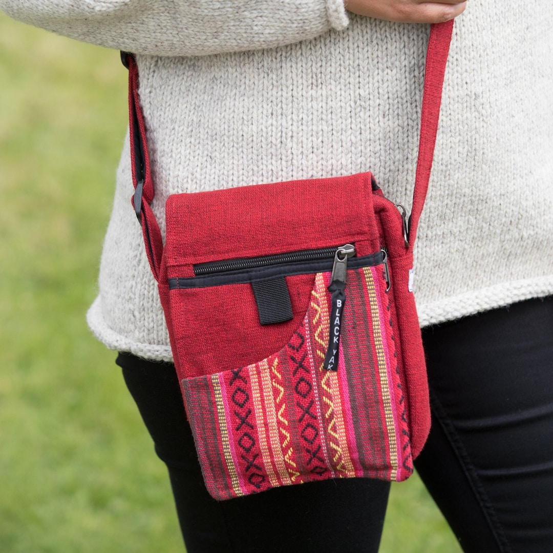 Fairtrade Shoulder Bag, Soft Gheri Cotton, Zip & Fold Style With ...