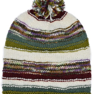 Knitted Wool Slouch Hat - Stripe Electric Slouch Design - Fair Trade ...