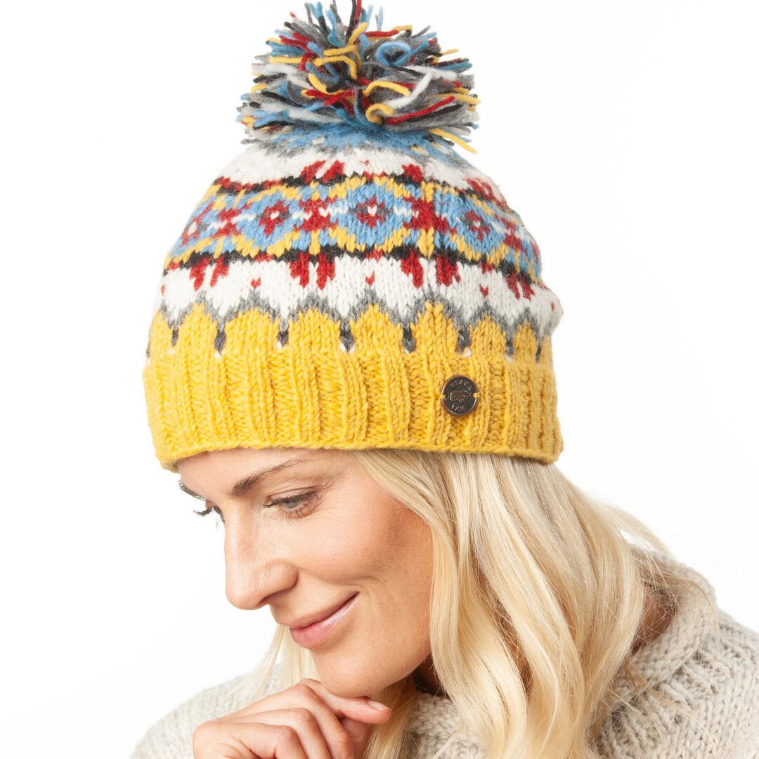 Norse Bobble Hat - 3 Colours Available - Handknitted - 100% Wool ...