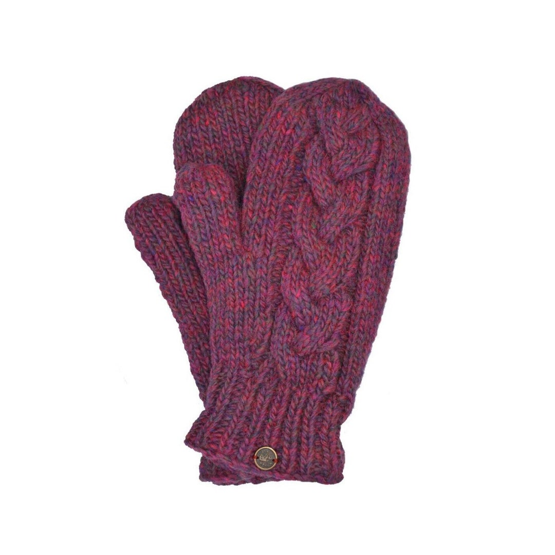 Women's Cable Wool Mittens - Hand Knitted Gloves Mittens - Cable Knit ...