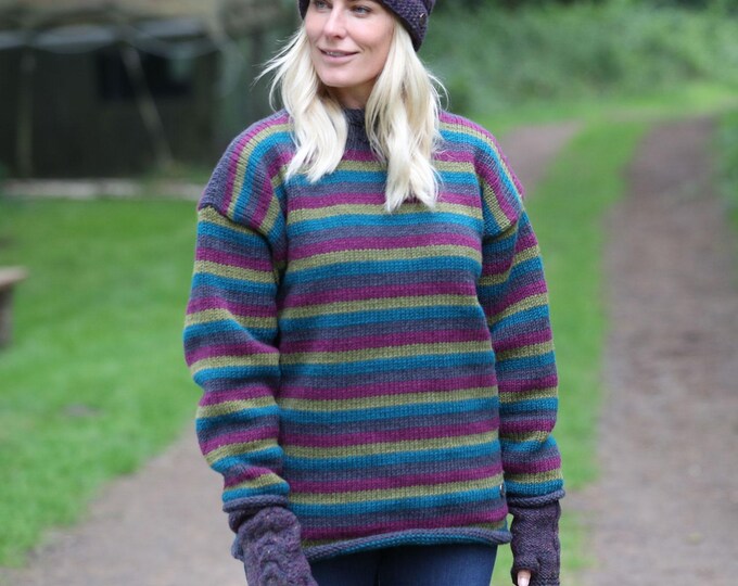 Men's and Women's Fish Knitted Jumper - Navy Blue Sweater - 100% Wool ...