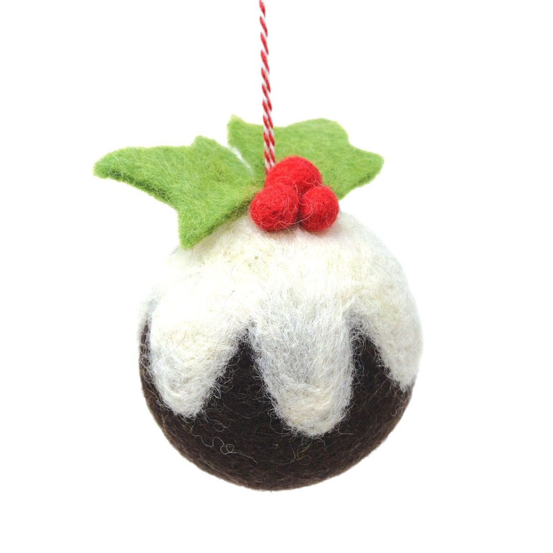 Hand Felted Christmas Pudding Decoration - Fair Trade, Hanging Tree ...