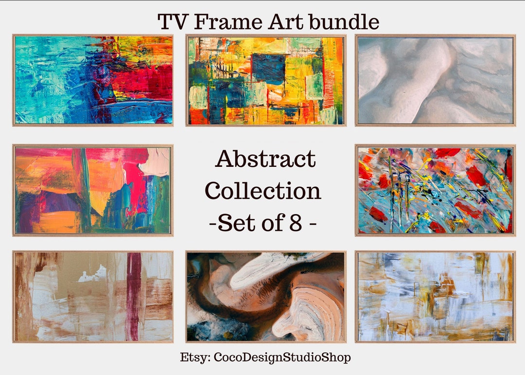 Samsung Frame TV Art Set Abstract Paintings, Modern Abstract Art Bundle ...
