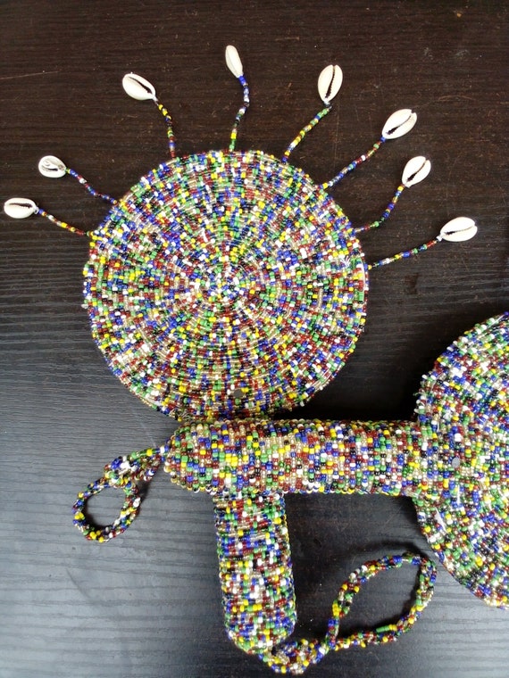 Abebe Egbe Glass Beaded Egbe Fan - Etsy