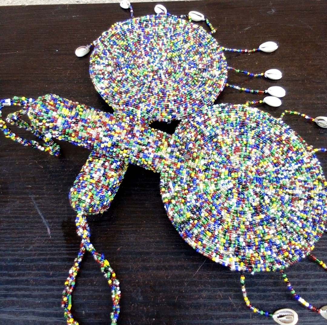 Abebe Egbe Glass Beaded Egbe Fan - Etsy