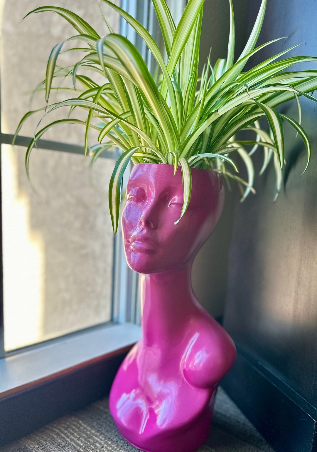 Unique Goddess Head Planter HOT BARBIE PINK - Etsy