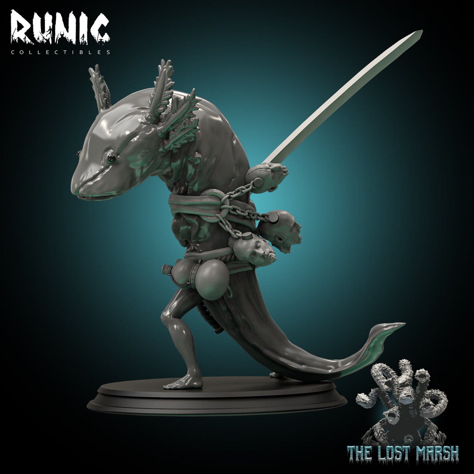 Axolotl Warrior Unique PC Mini Runic Collectibles the - Etsy