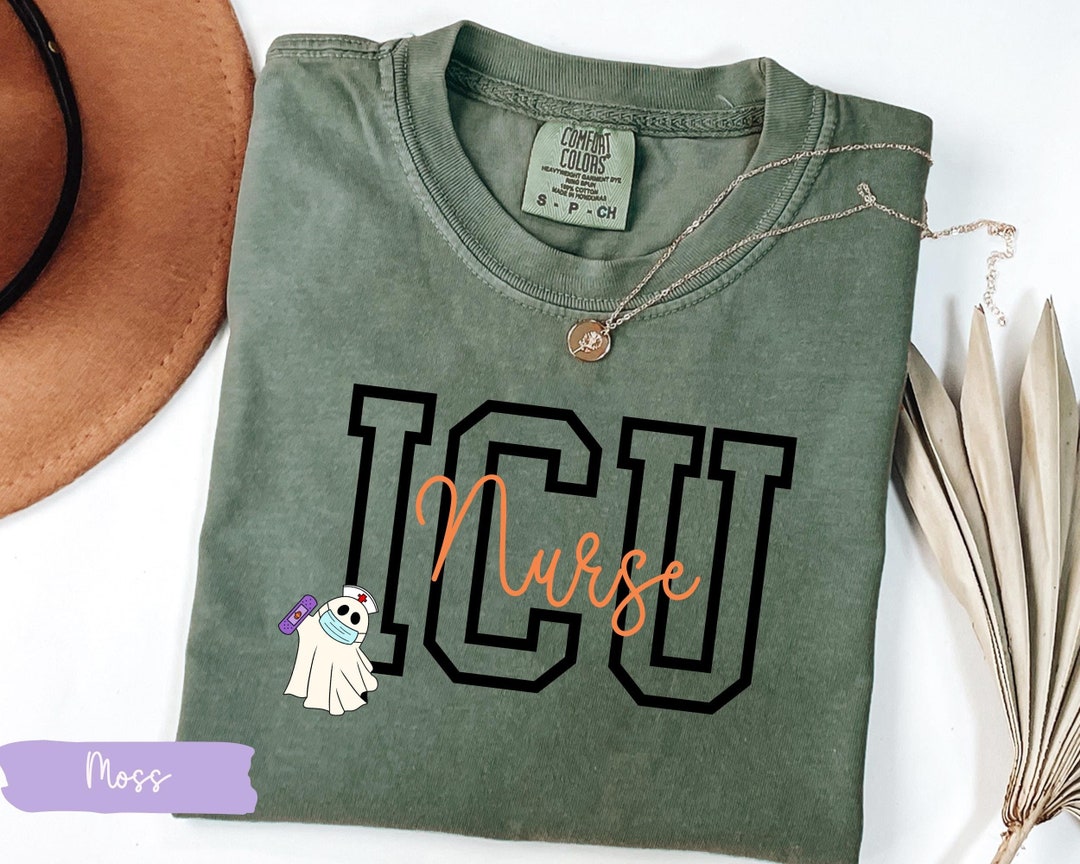 Comfort Colors Halloween ICU Nurse Shirt: Spooky Ghost Design - Etsy