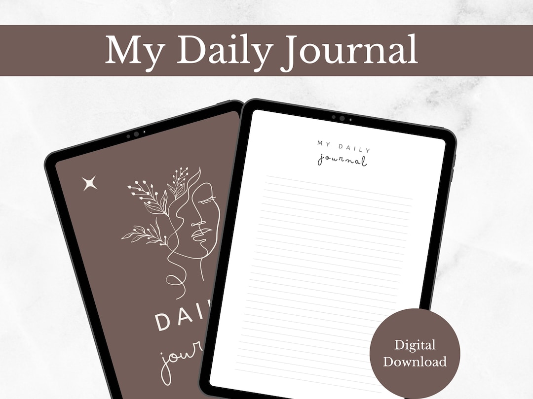 Daily Digital Journal, Printable Journal, Digital Planner, Daily ...
