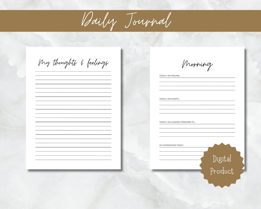 Daily Digital Journal, Printable Journal, Digital Planner, Daily ...
