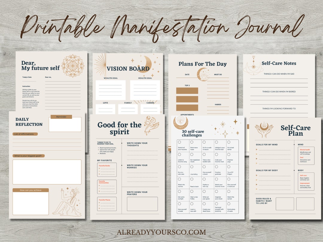 Printable Daily Manifestation Journal: Self-care & Gratitude Planner ...