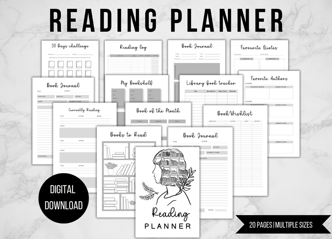 Reading Book Planner Bundle Printable,goodnotes Reading Printable ...