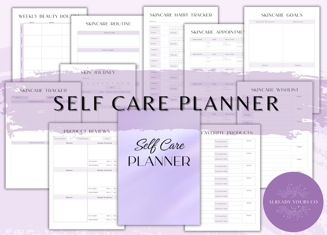 Self-care Planner Bundle: Mindfulness Workbook, Mood Tracker (digital ...