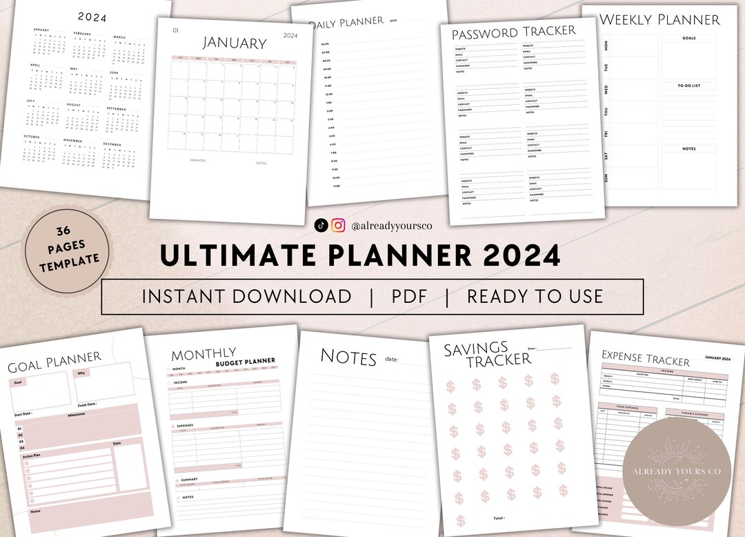 Ultimate 2024 Digital Planner,budget Fitness Goals Finance Meal ...