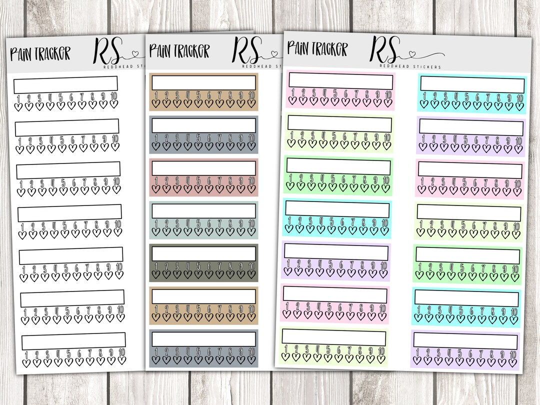 Pain Tracker Pain Stickers Health Sticker Planner - Etsy
