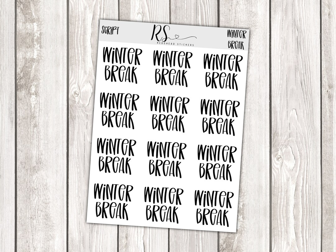 Script Winter Break Script Stickers Script Icons - Etsy