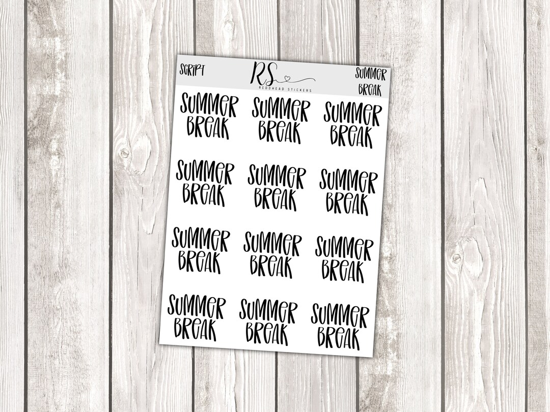 Script Summer Break Script Stickers Script Icons - Etsy
