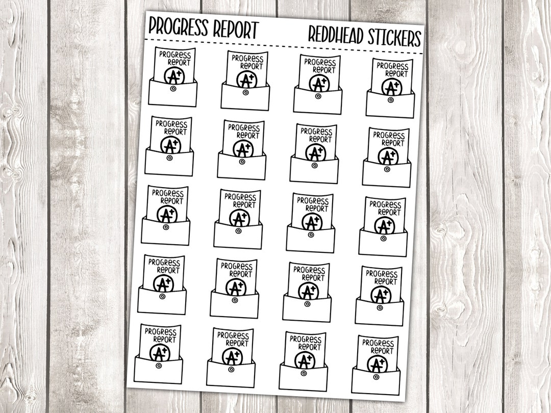 Planner Icons Progress Report Planner Stickers - Etsy