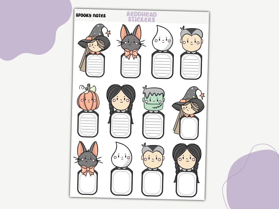 Deco Stickers Spooky Notes Planner Stickers Functional Stickers ...