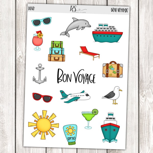 Bon Voyage Stickers - Etsy