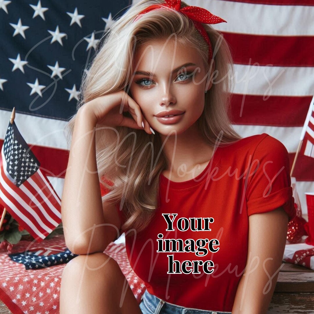 4th of July Mockup 4th July Mockup Tshirt Patriotic Mockup Patriotic ...