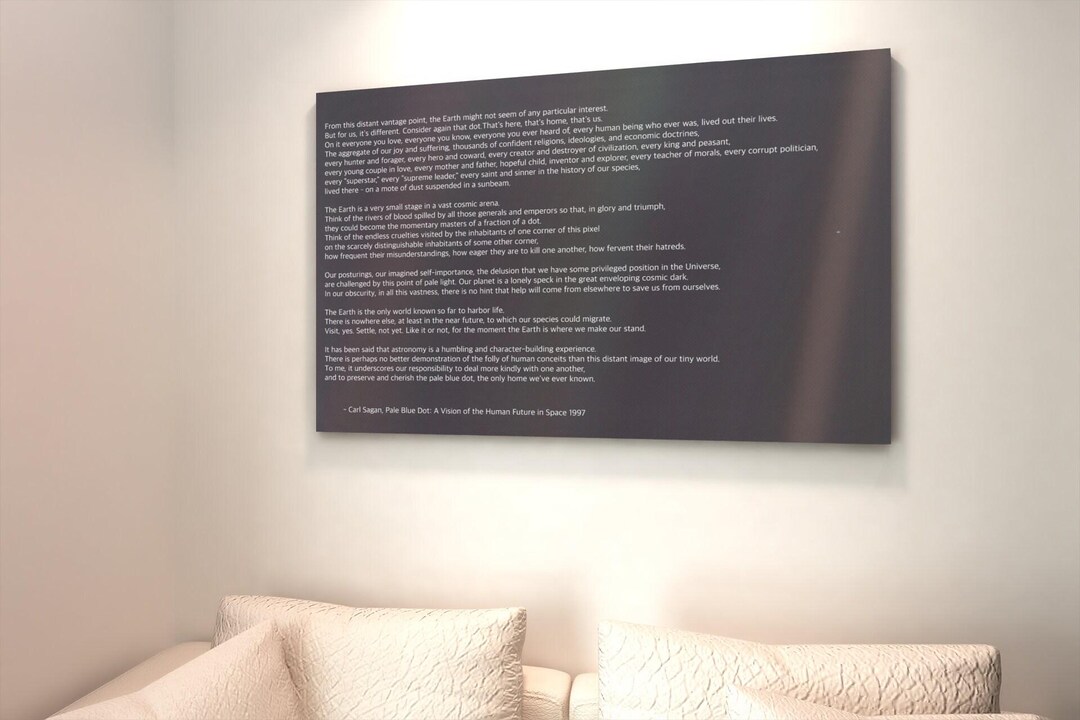 Carl Sagan the Pale Blue Dot Poster Quote Outer Space From Voyager 1 Space Craft Taken February ...