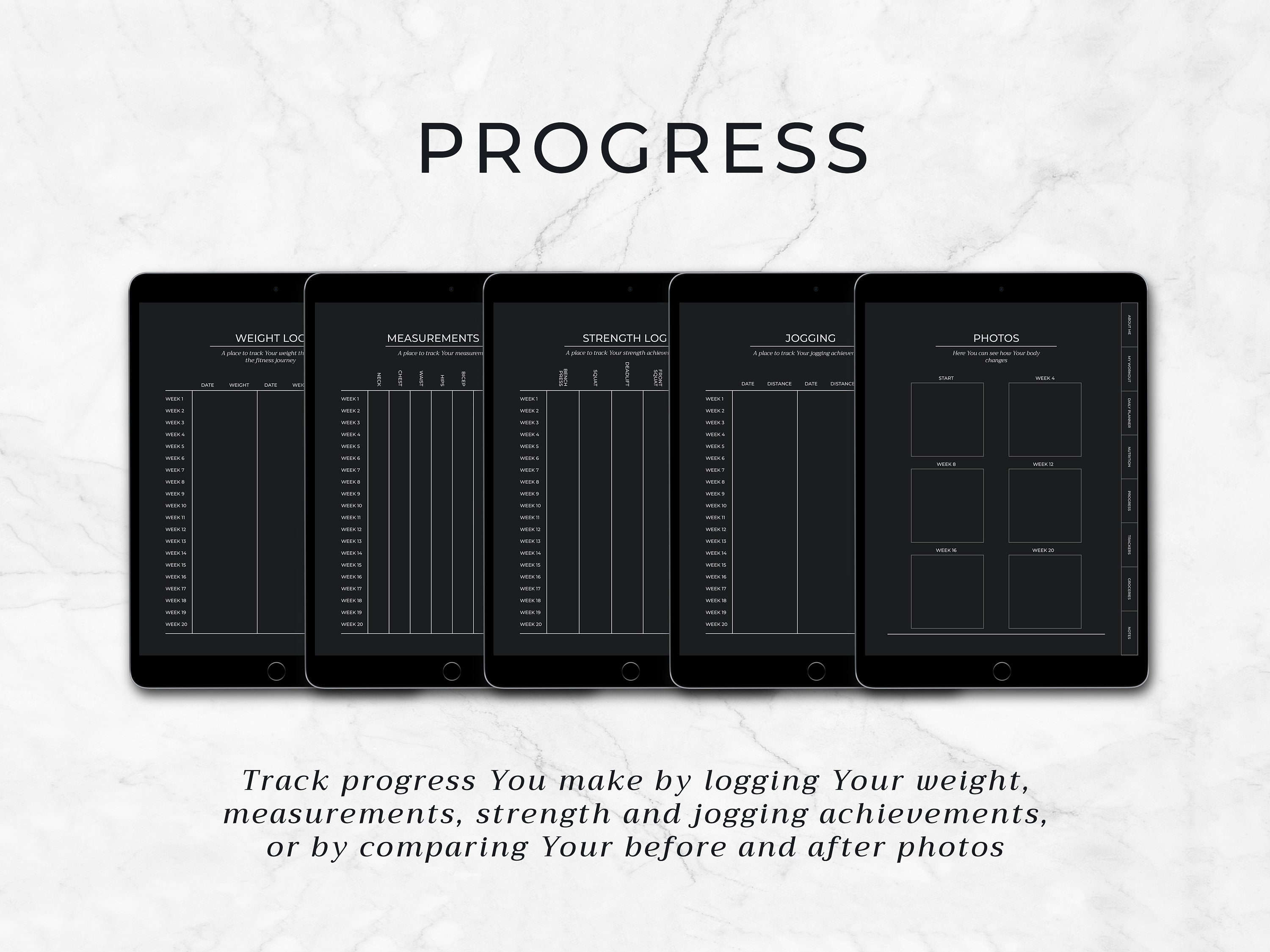 All-in-one Digital Fitness Planner, Goodnotes Fitness Planner, iPad ...