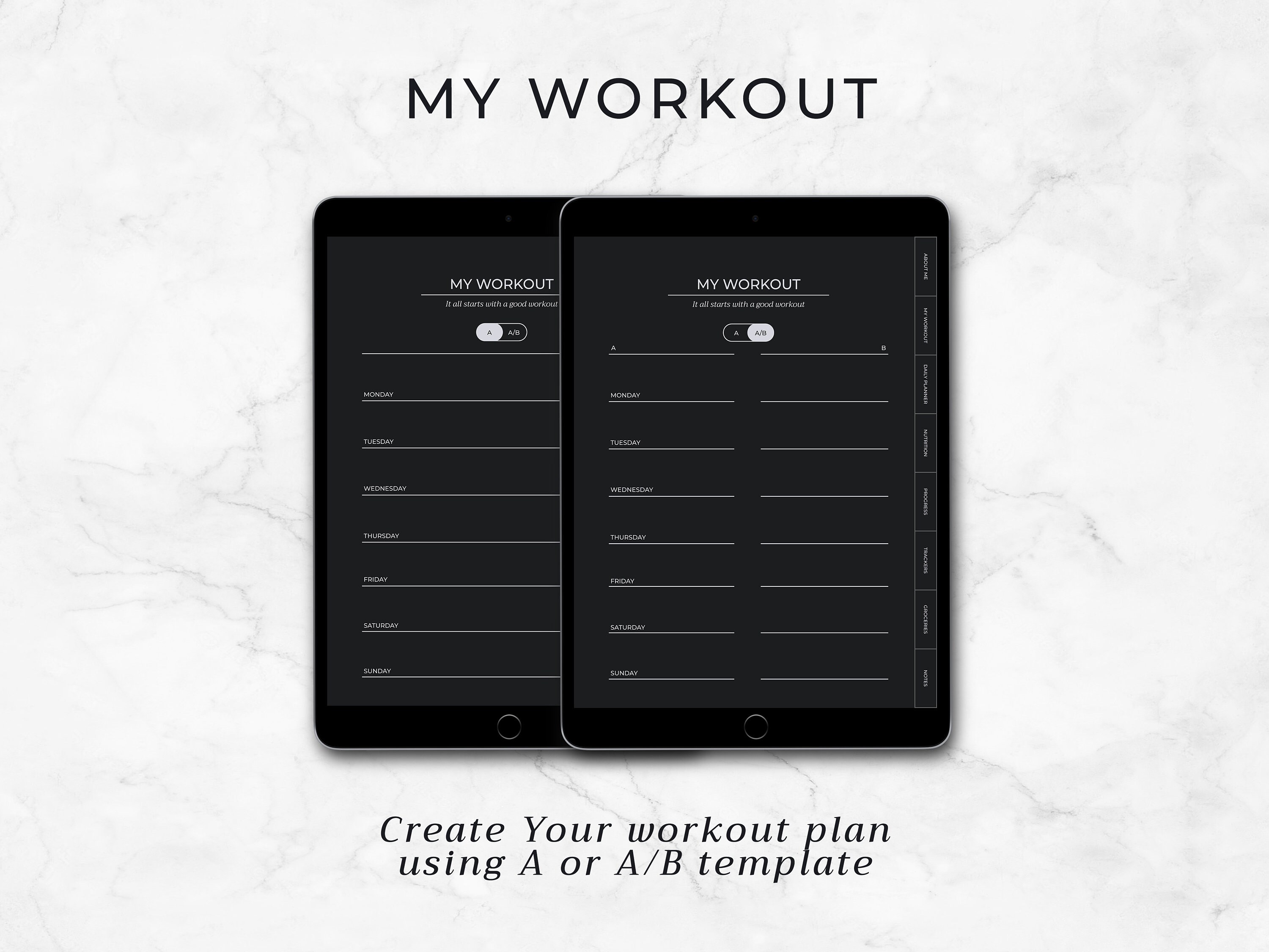All-in-one Digital Fitness Planner, Goodnotes Fitness Planner, iPad ...