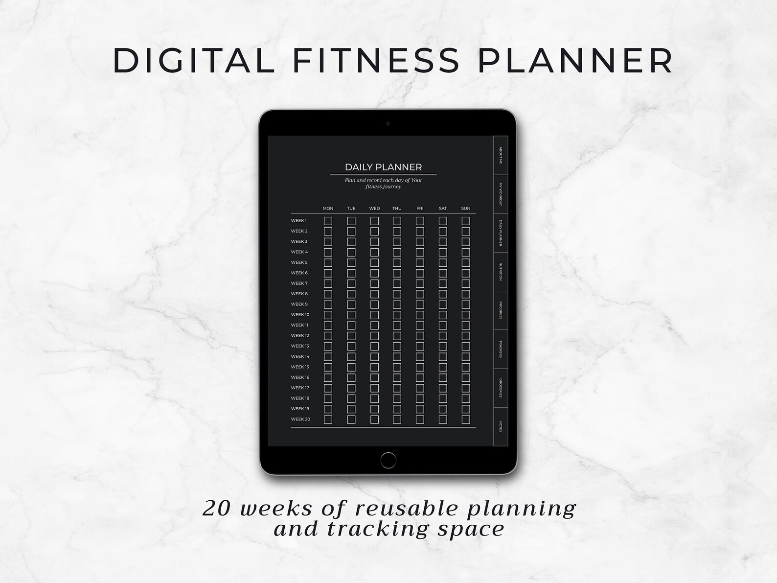 All-in-one Digital Fitness Planner, Goodnotes Fitness Planner, iPad ...