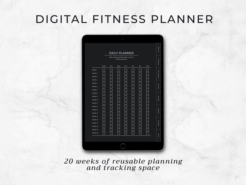 All-in-one Digital Fitness Planner, Goodnotes Fitness Planner, iPad ...