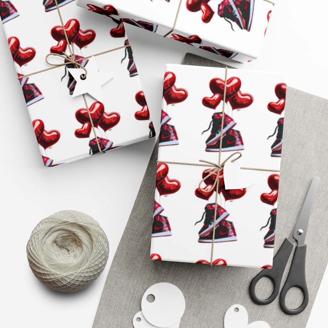Sole Mate Jordan 1 Bred Valentines Gift Wrapping Paper Limited Edition ...