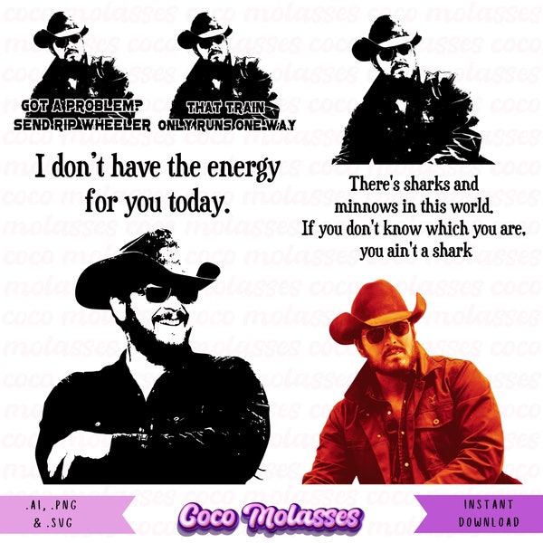 Rip Wheeler Yellowstone Silhouette - Etsy Sweden