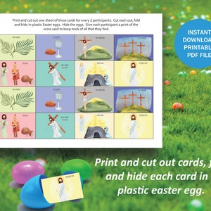 Easter Egg Scavenger Hunt Bible Story Printable | Christian Easter Egg ...