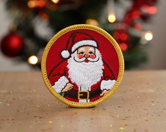 Custom Santa Embroidered Patch Santa Clause Patch Santa Embroidery ...