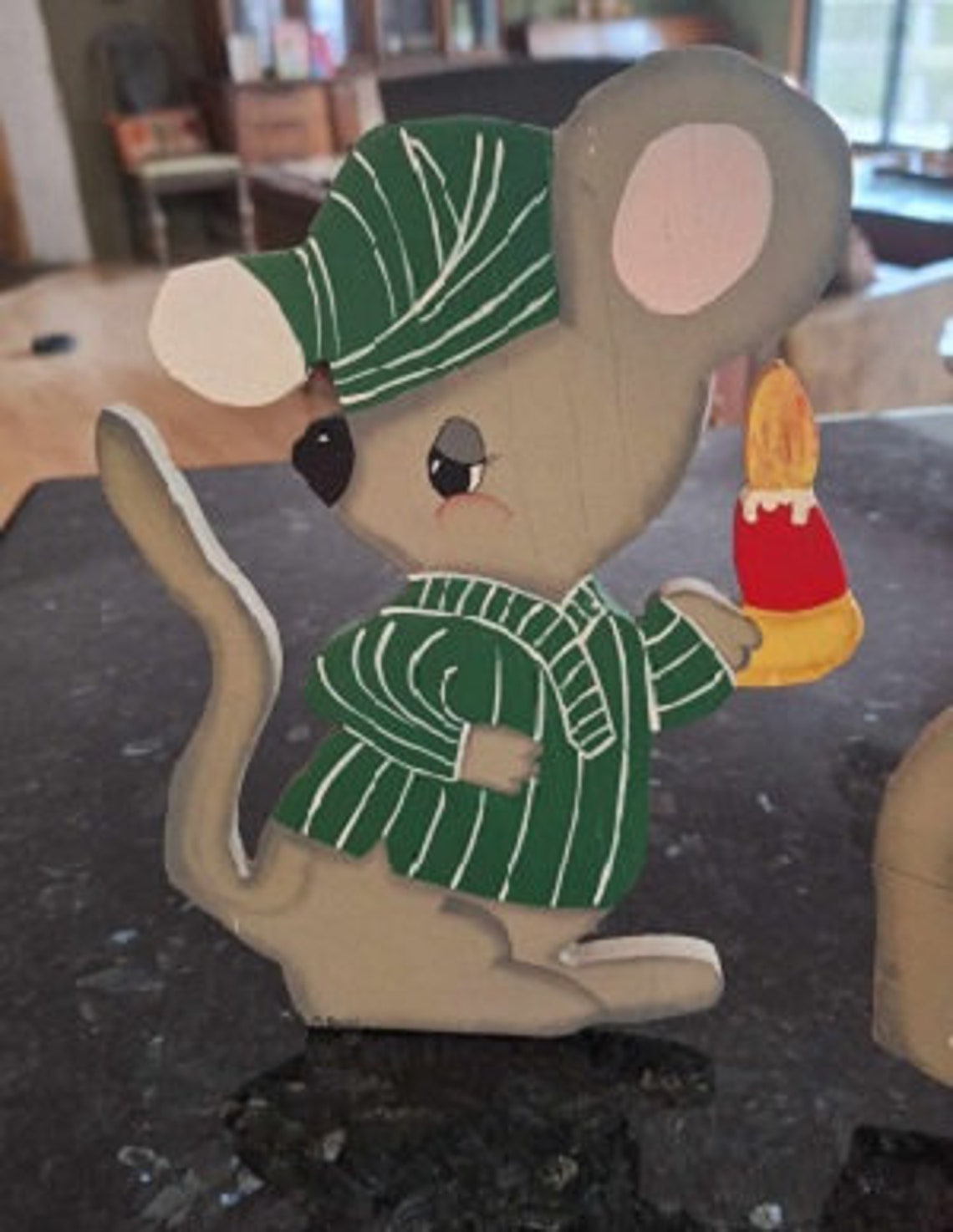 Cute Vintage Holiday Mice Decor Handmade Painted Wood - Etsy