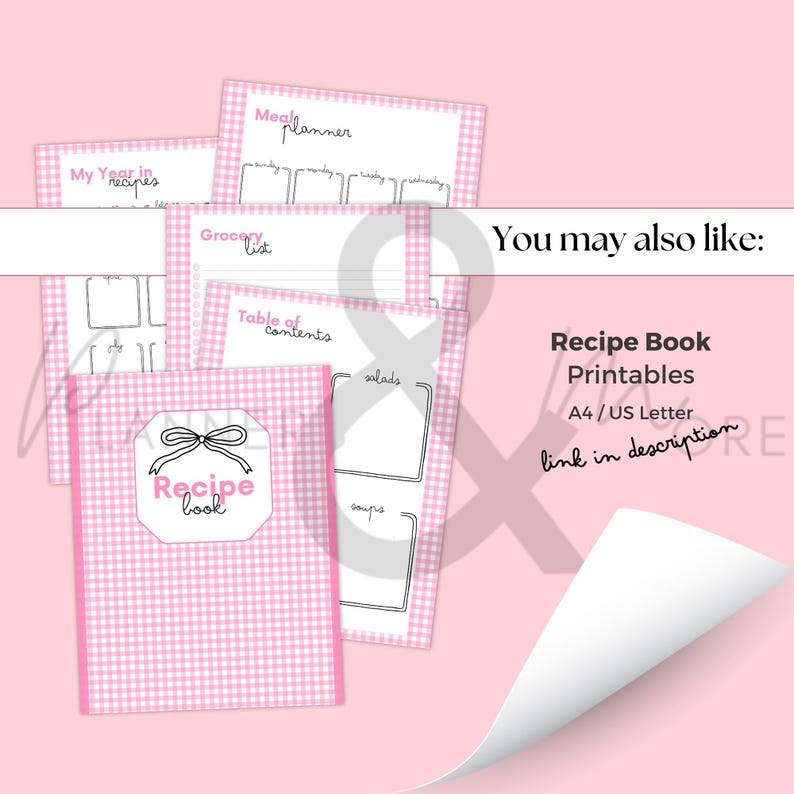 Recipe Binder Dividers, Printable DIY Cook Book Section Pages Vintage ...