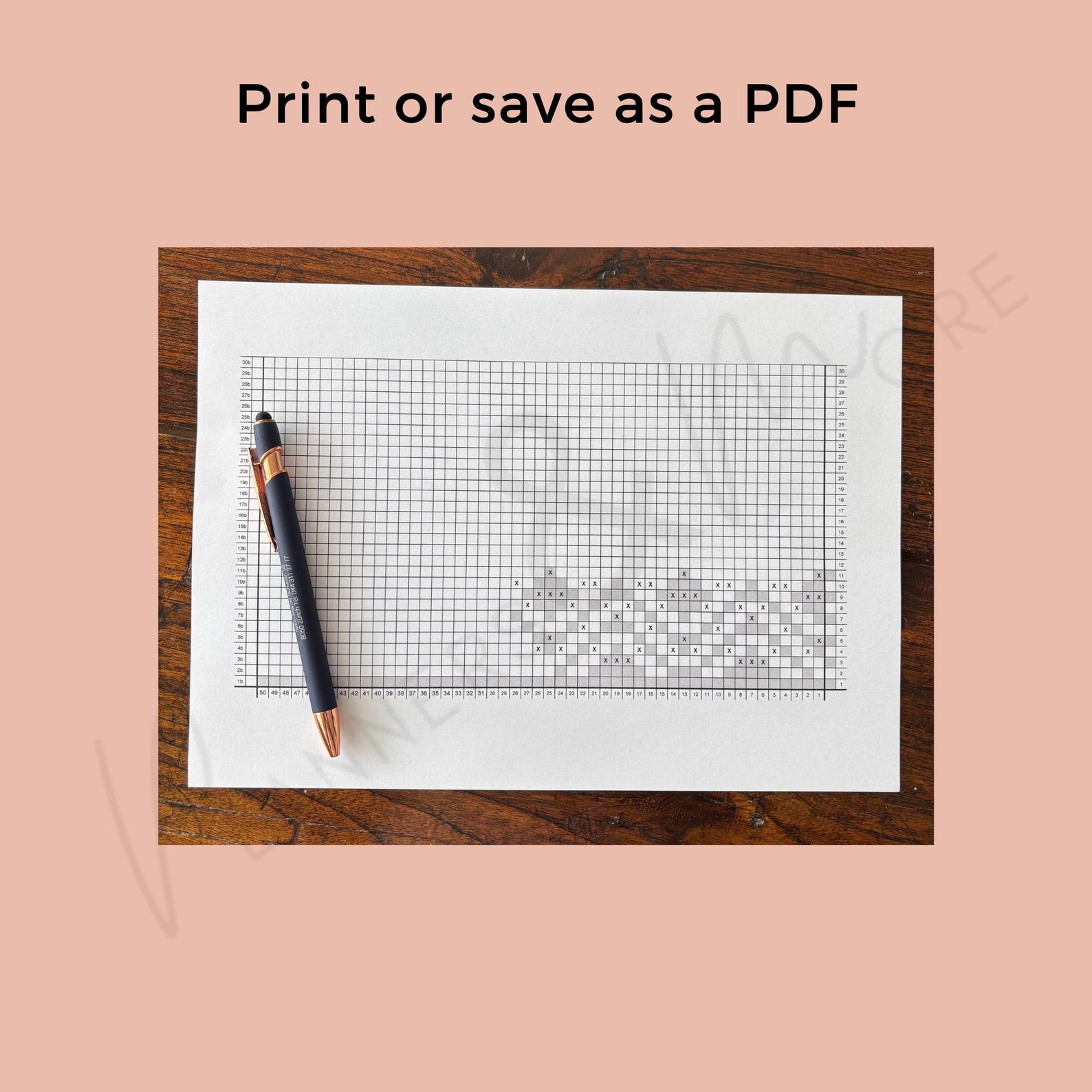 Clickable Mosaic Crochet Pattern Generator Grid Excel Macros Enabled Crochet Chart Maker Click ...