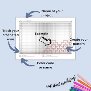 Printable Mosaic Crochet Pattern Grid Template Inset and Overlay With ...