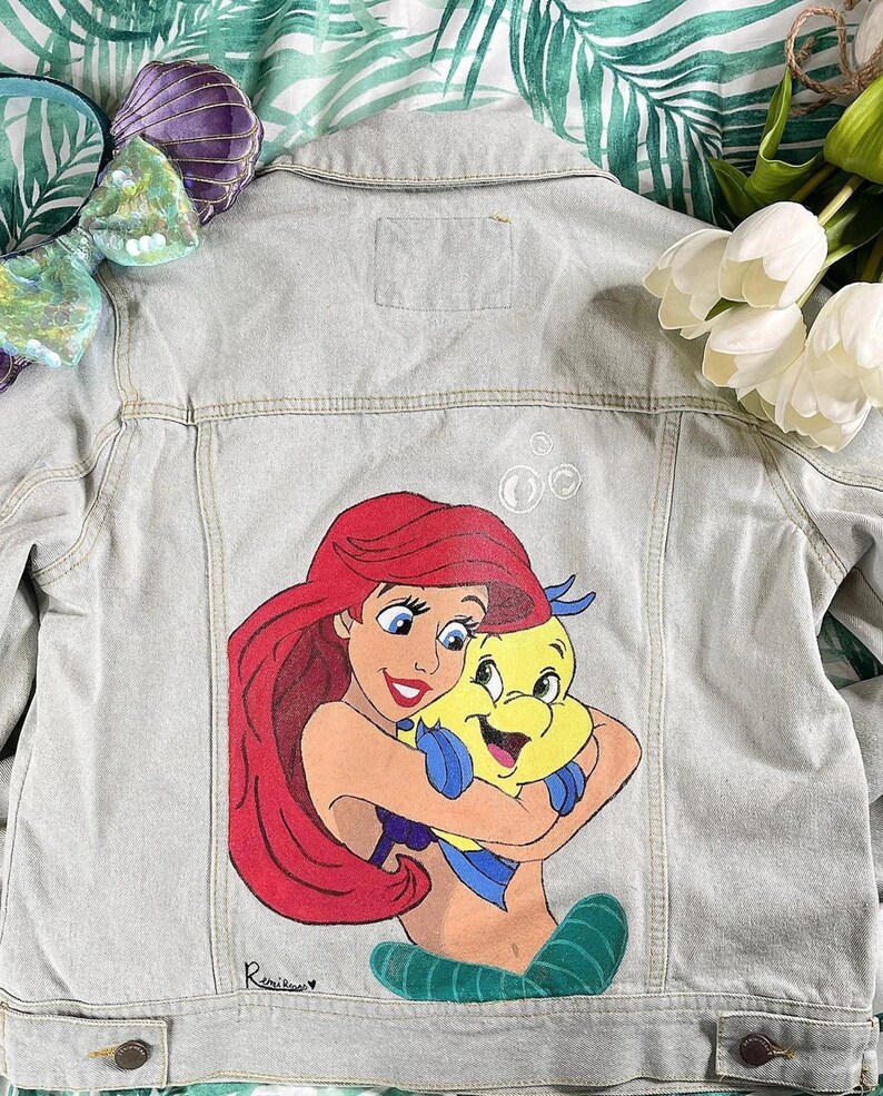 The Little Mermaid Hand-painted Jacket - Disney Custom Design | Disney ...