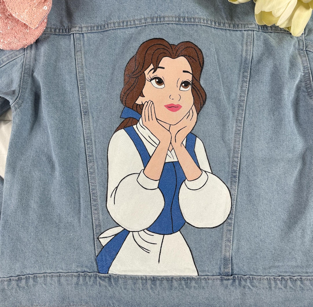 Hand-painted Belle Denim Jacket – Beauty and the Beast Custom Jean ...