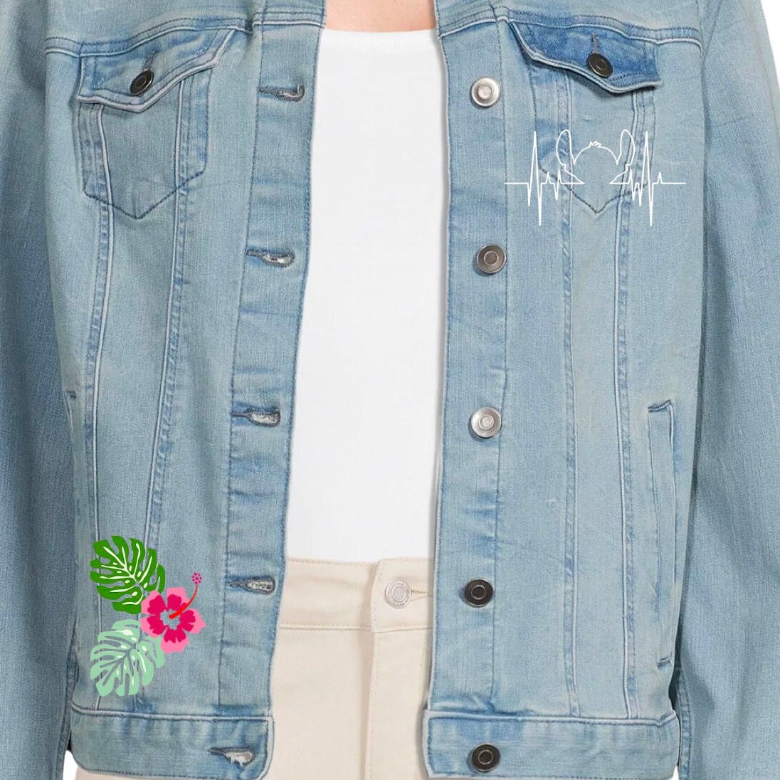 Stitch Hand-painted Jean Jacket Custom Design for Macy Palmer - Etsy