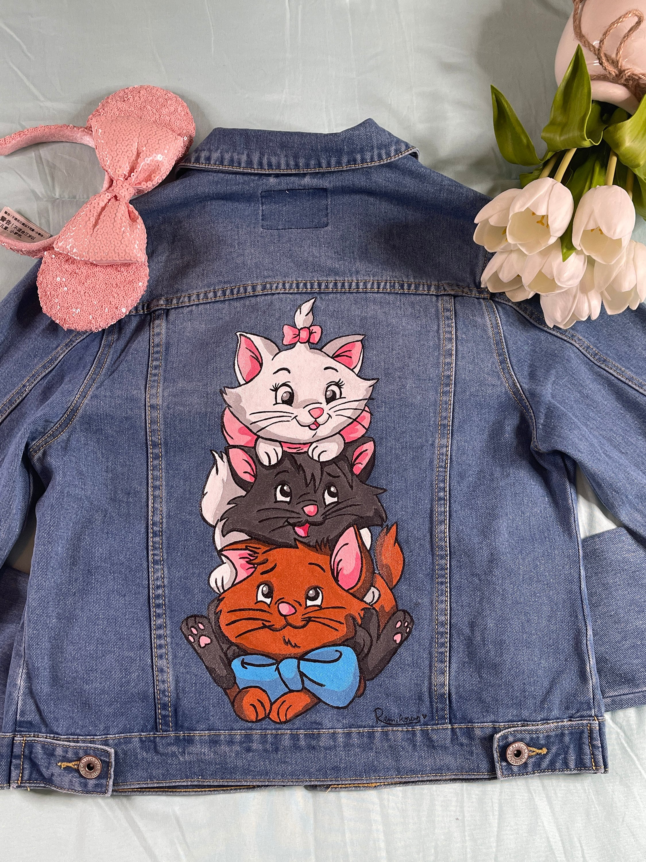 Mickey and Minnie Hand-painted Jacket Disney Custom Design Disney Jean ...