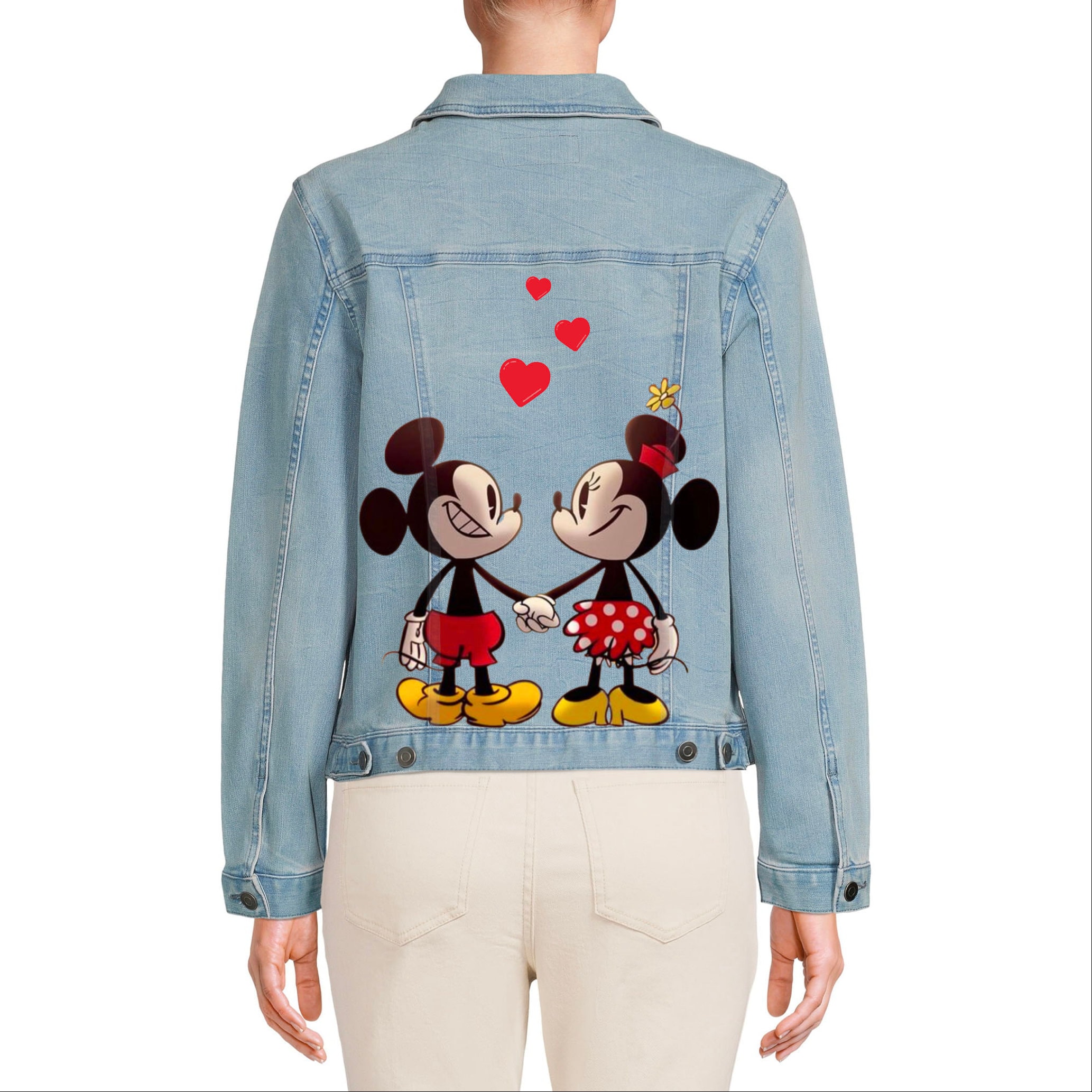 Mickey and Minnie Hand-painted Jacket Disney Custom Design Disney Jean ...