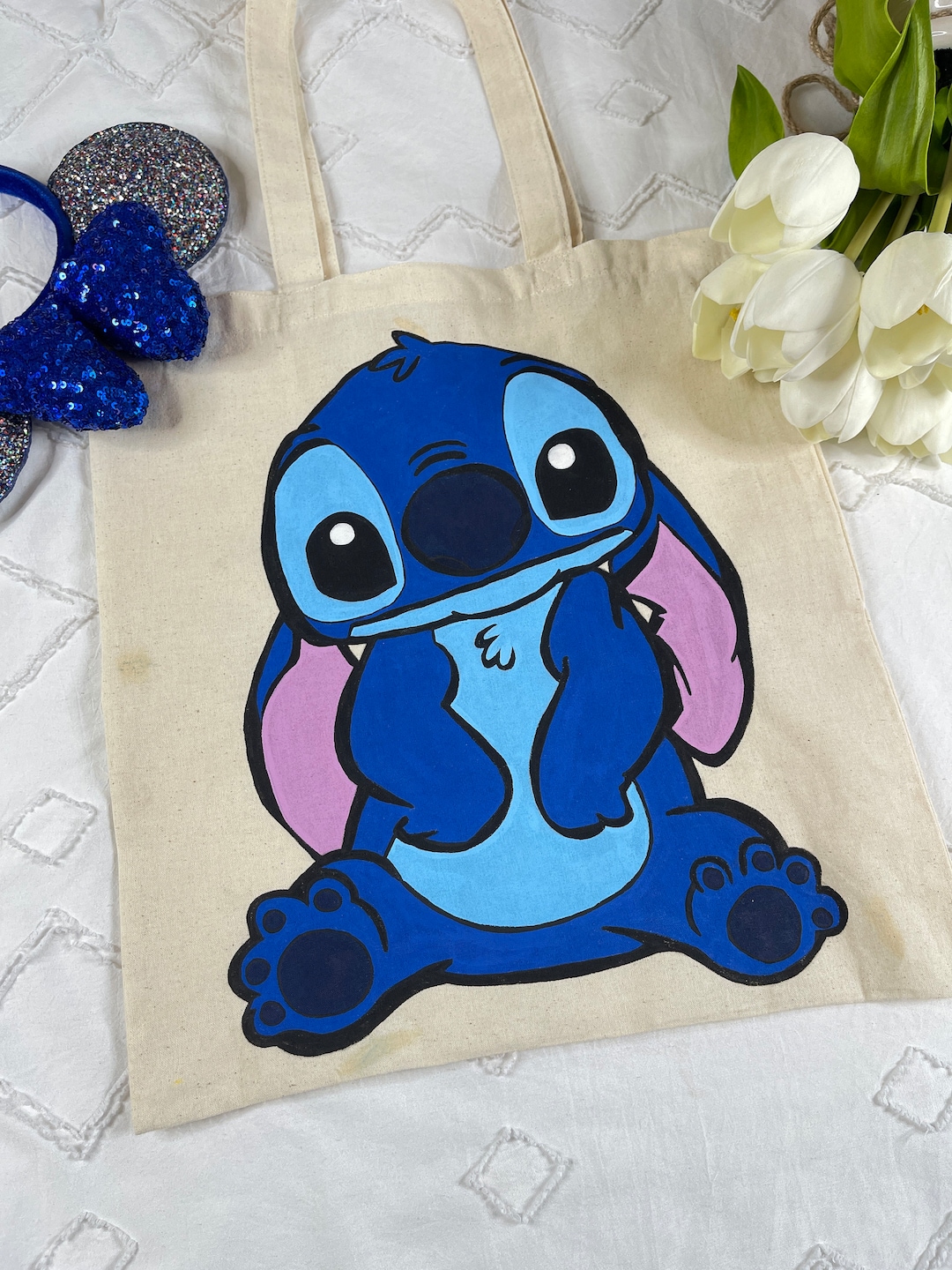 Hand-painted Stitch Tote Bags, Custom Disney Canvas Bag, Stitch ...