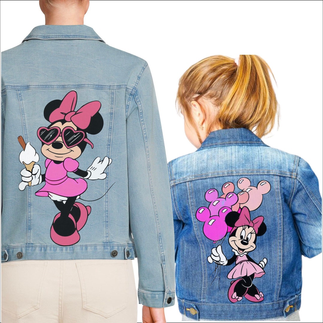 Hand-painted Matching Minnie Mouse Denim Jackets – Custom Mother ...