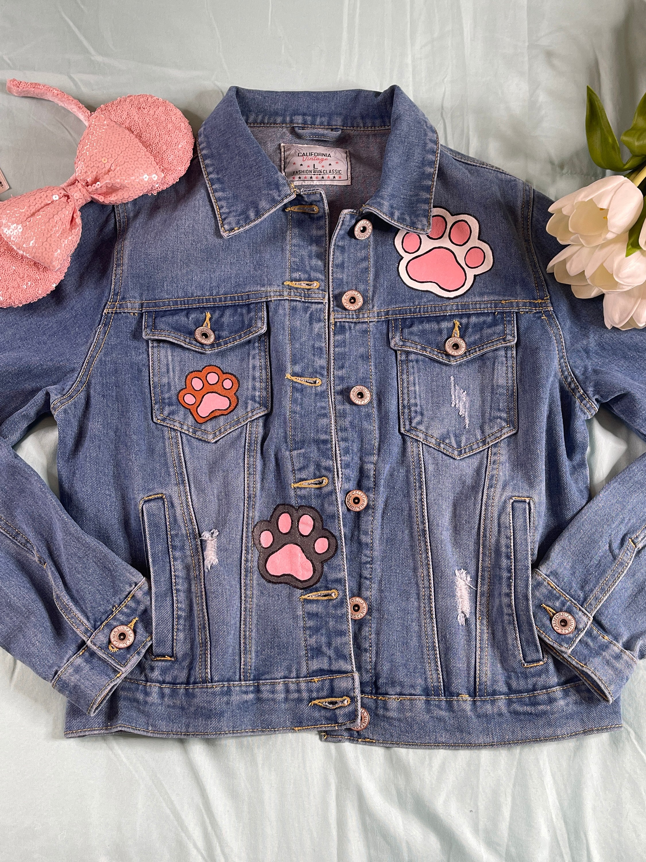 Mickey and Minnie Hand-painted Jacket Disney Custom Design Disney Jean ...