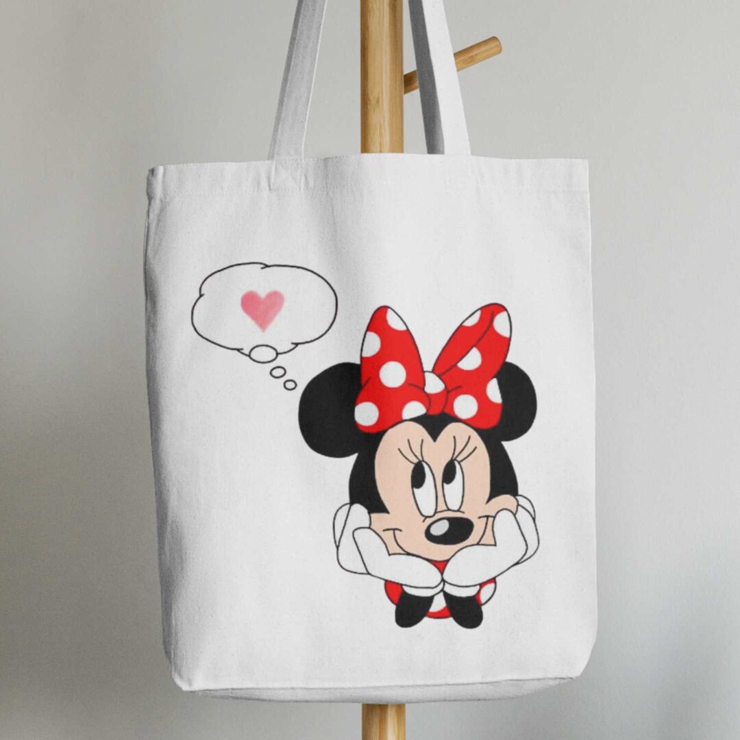 Hand-painted Minnie Mouse Tote Bag, Custom Disney Canvas Bag, Minnie ...