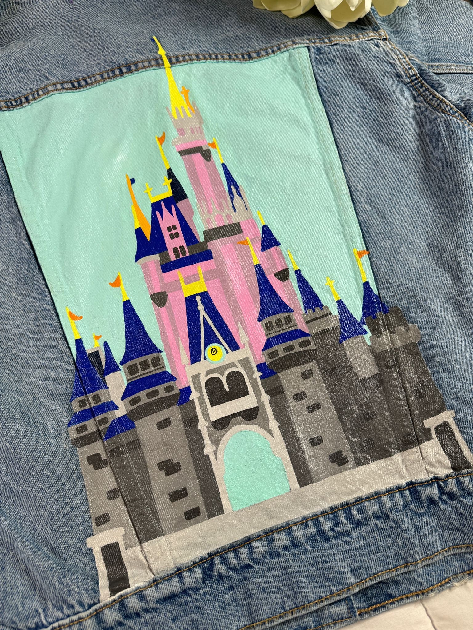 Custom Hand-painted Jean Jacket Featuring Disneyland Castle With 30th ...